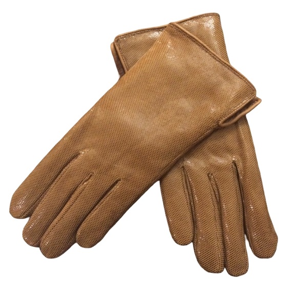 J. Crew | Accessories | J Crew Lustrous Brown Fur Lined Leather Gloves ...